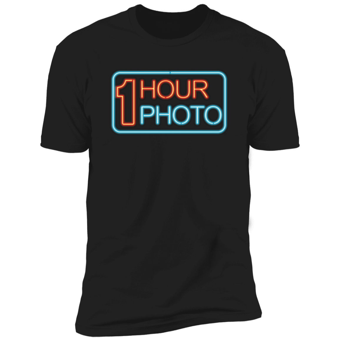 1 Hour Photos Neon Sign Premium Short Sleeve T-Shirt – Shoot Film Co.