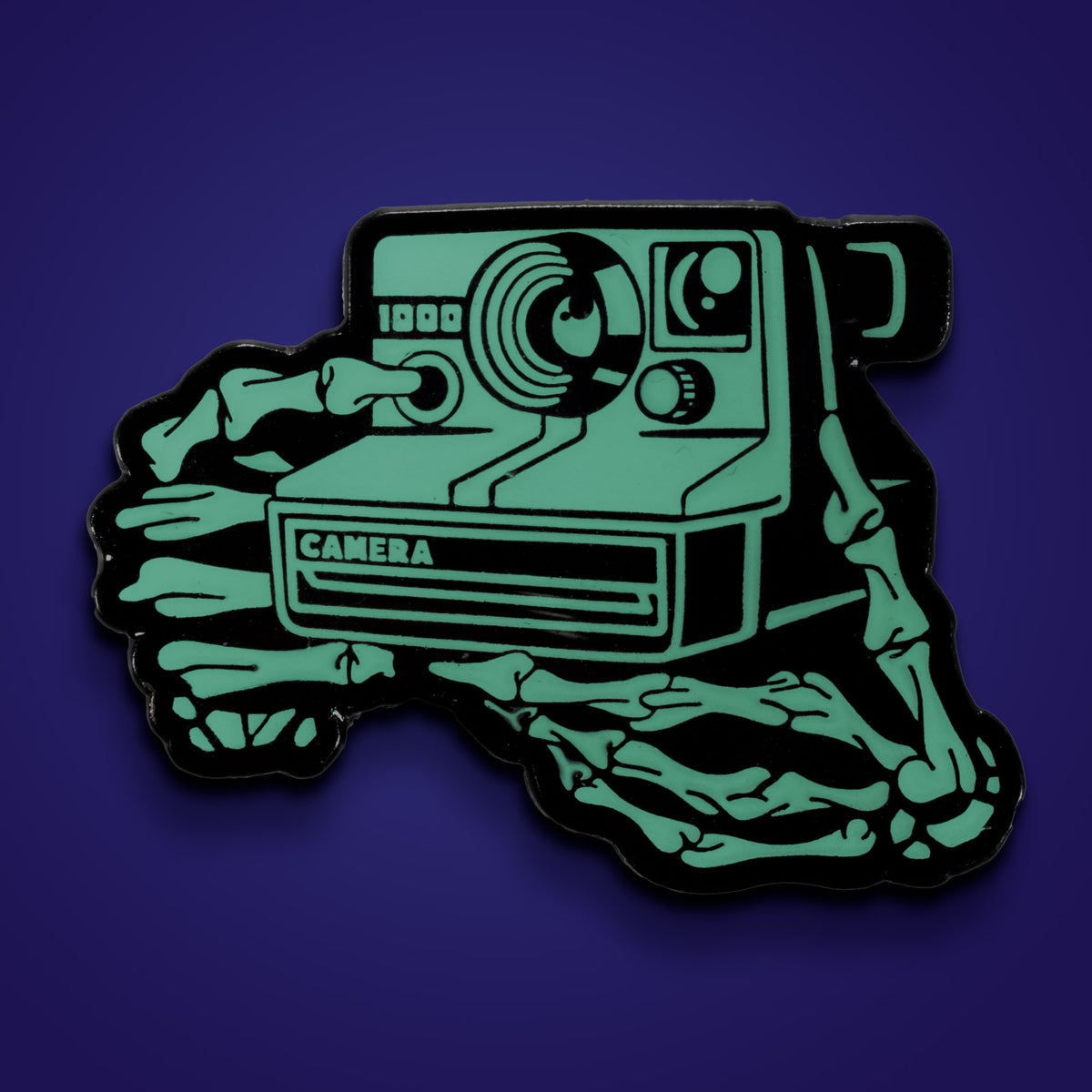 Instant Film Camera Skeleton Hands Glow in the Dark Lapel Pin – Shoot ...